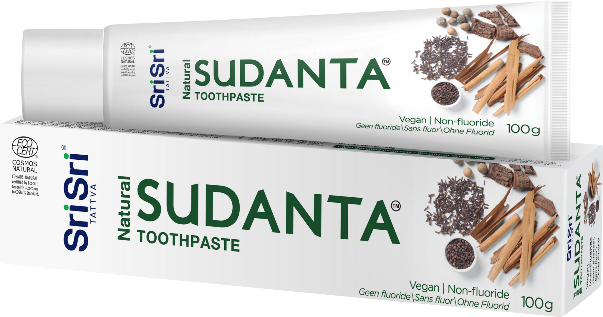 ECOCERT Sudanta Toothpaste 100g | Ayurvedic Dental Care - Sri Sri ...